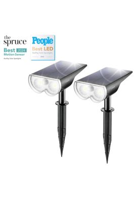 AiDot Linkind IP67 Waterproof Wireless 2-in-1 Solar Outdoor Lights with ...