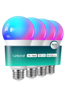 AiDot Linkind Smart Light Bulbs Work with Alexa & Google Home, RGBTW ...