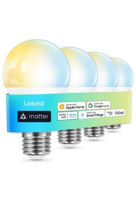 AiDot Linkind Matter Alexa Light Bulbs, Soft White to Daylight Tunable ...