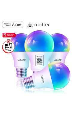 Linkind Matter WiFi Smart Light Bulbs, Smart Bulb Work with Apple Home ...