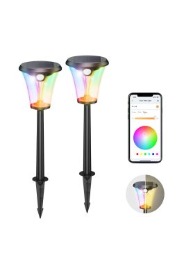 AiDot Linkind Smart Color Changing Solar Pathway Lights