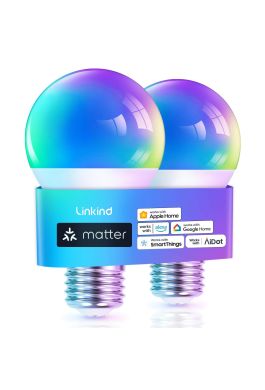 Linkind Matter WiFi Smart Light Bulbs, Smart Bulb Work with Apple Home ...