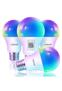 Linkind Matter WiFi Smart Light Bulbs, Smart Bulb Work with Apple Home ...