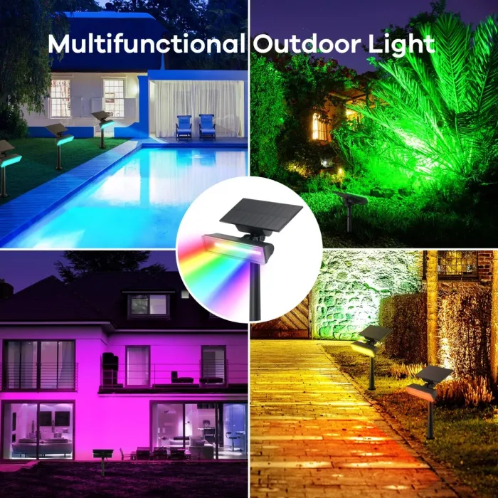 AiDot Linkind RGB Solar Landscape Spotlight 54 LEDs IP67 Waterproof