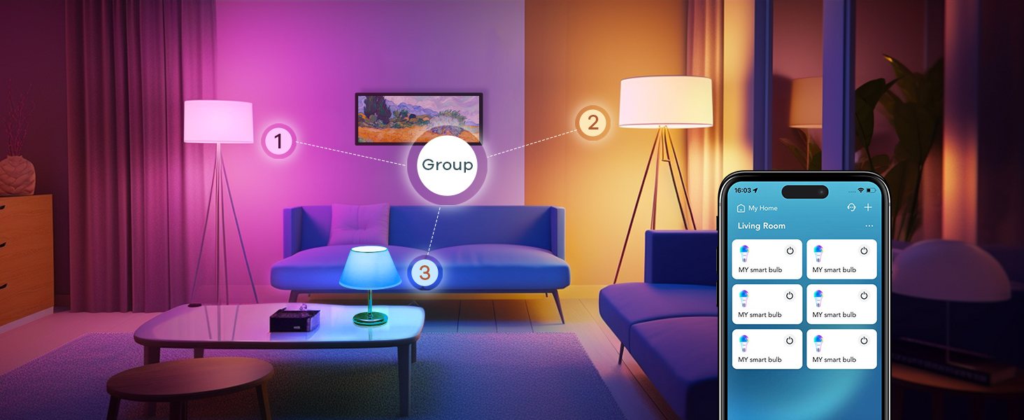 AiDot Linkind Matter Version Smart WiFi RGBW Light Bulb - 4 Packs