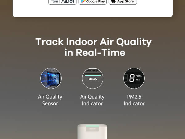 AiDot Welov P100 H13 True HEPA Air Purifier for Bedroom
